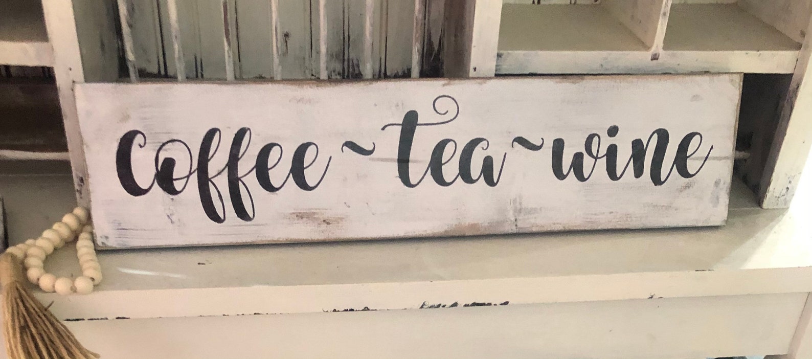 Coffee Tea Wine Sign / Coffee Sign / Farmhouse Kitchen Sign / | Etsy
