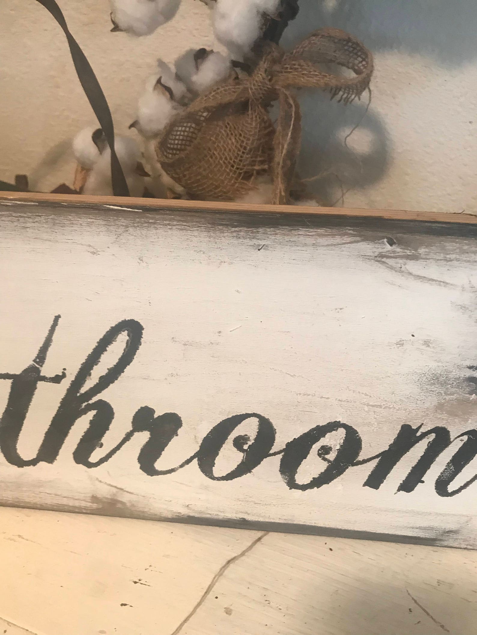 Farmhouse Bathroom Sign / Rustic Hand Painted Wall Decor / | Etsy