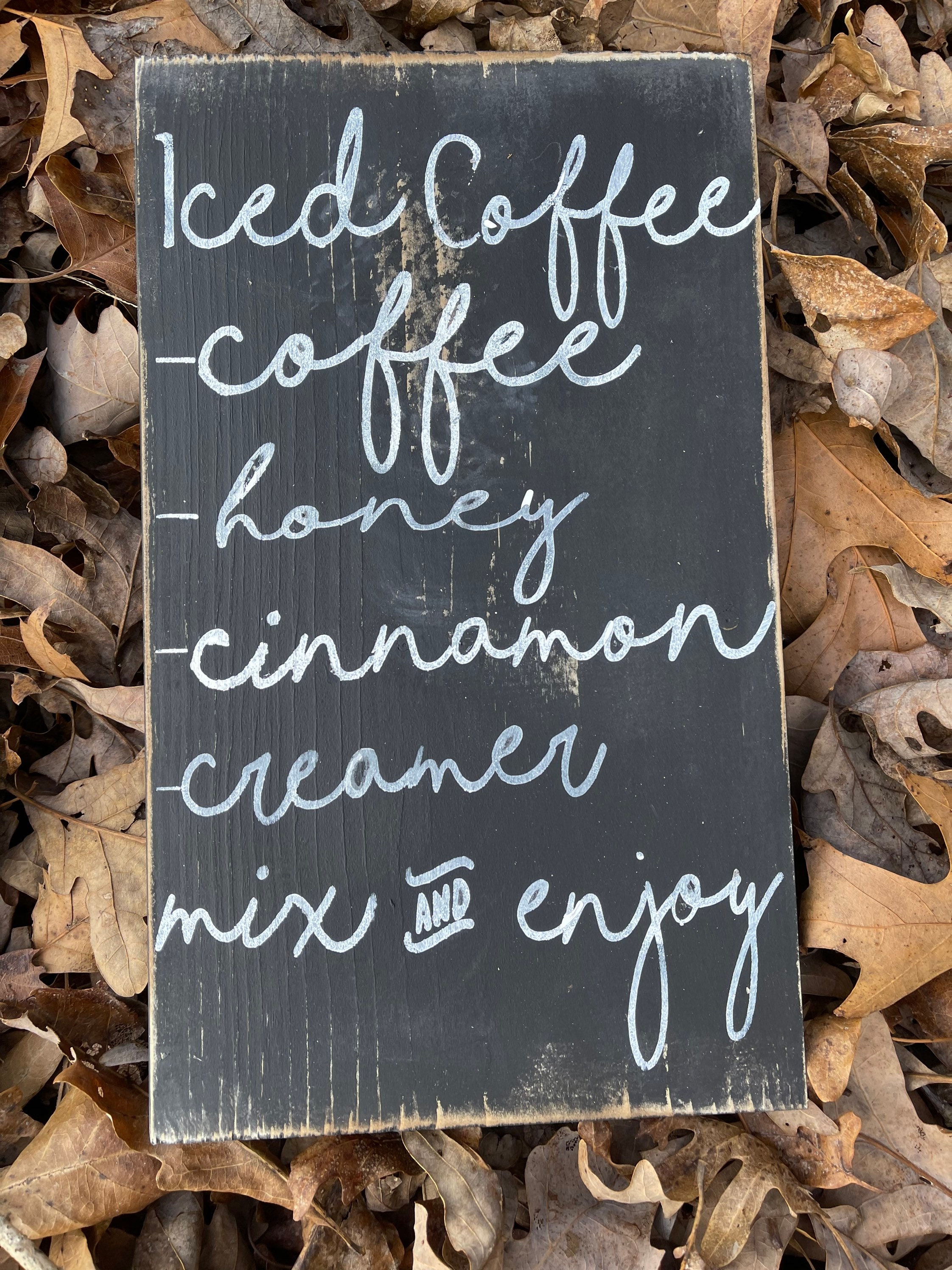 Iced Coffee Sign / Coffee Bar Sign / Recipe Sign / Coffee Sign - Etsy