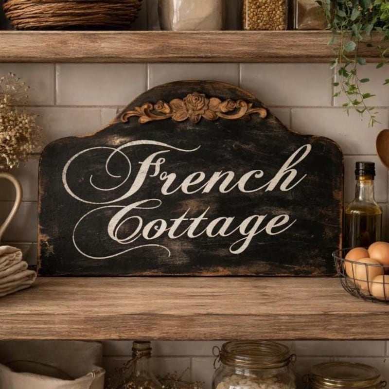 French Cottage Wood Sign - Etsy