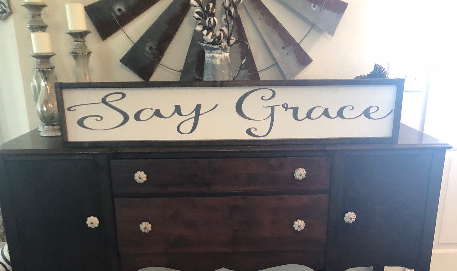 Say Grace Sign / Large Sign / Hand Painted Sign / Dining Room - Etsy