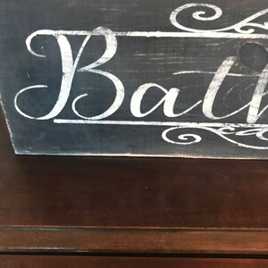 Farmhouse Bathroom Sign / Rustic Hand Painted Wall Decor / Distressed ...