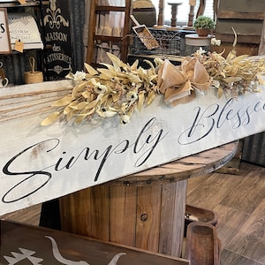 Rustic Blessed Sign / Large Sign / Simply Blessed Sign / Rustic Wood ...