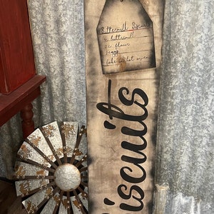 Buttermilk Biscuits Recipe Card Sign / Farmhouse Sign / Vintage Recipe ...