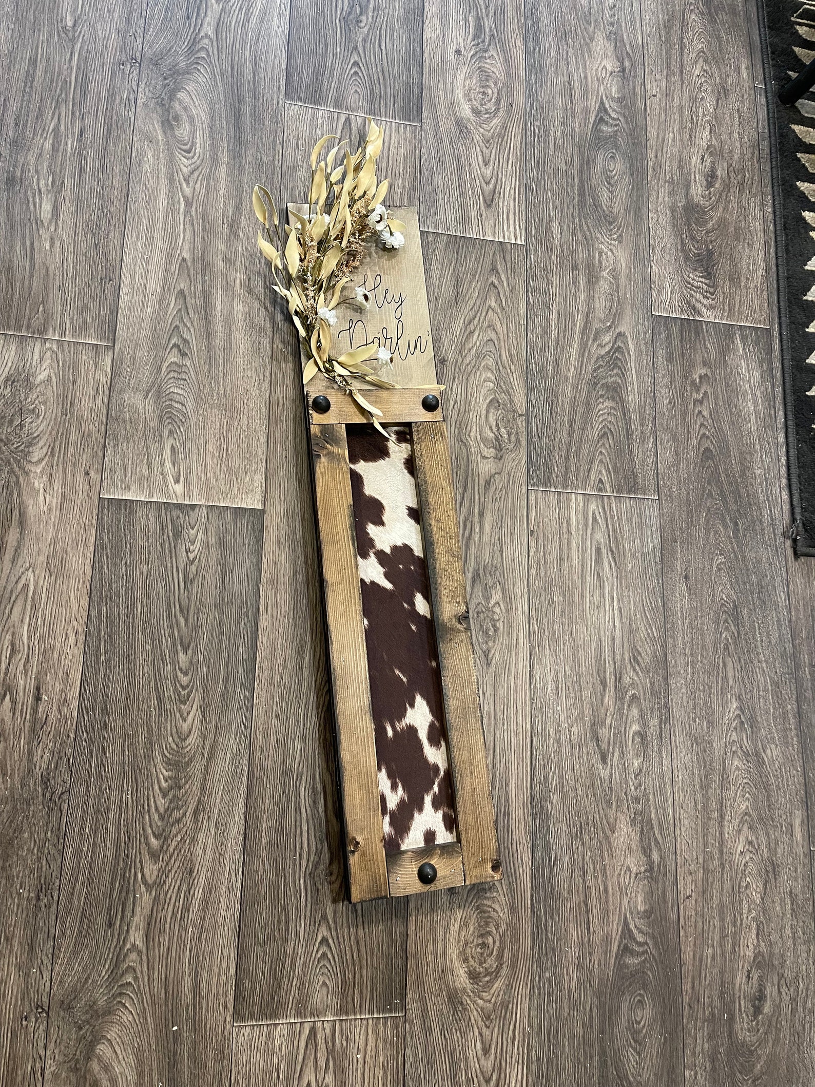 Unique Cow Sign / Hello Darlin’ Sign / Hand Painted Cow Sign / Faux ...