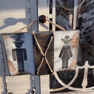 Cowboy Cowgirl Restroom Sign / Bathroom Sign/ Western Sign - Etsy