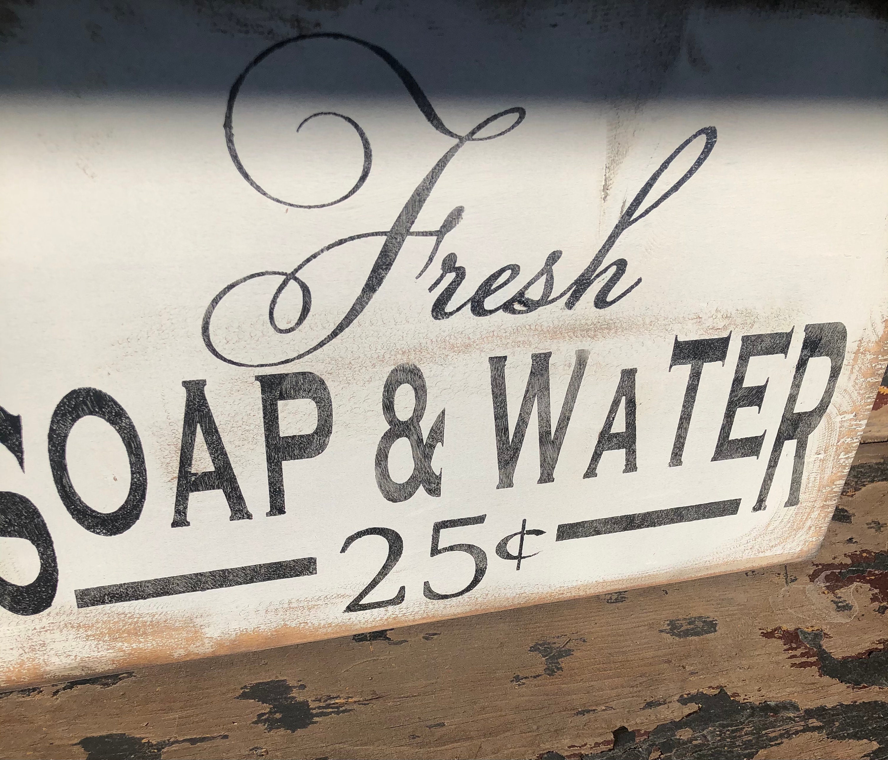 Hand Painted Soap and Water Sign: Rustic Farmhouse Bathroom Decor (18 ...