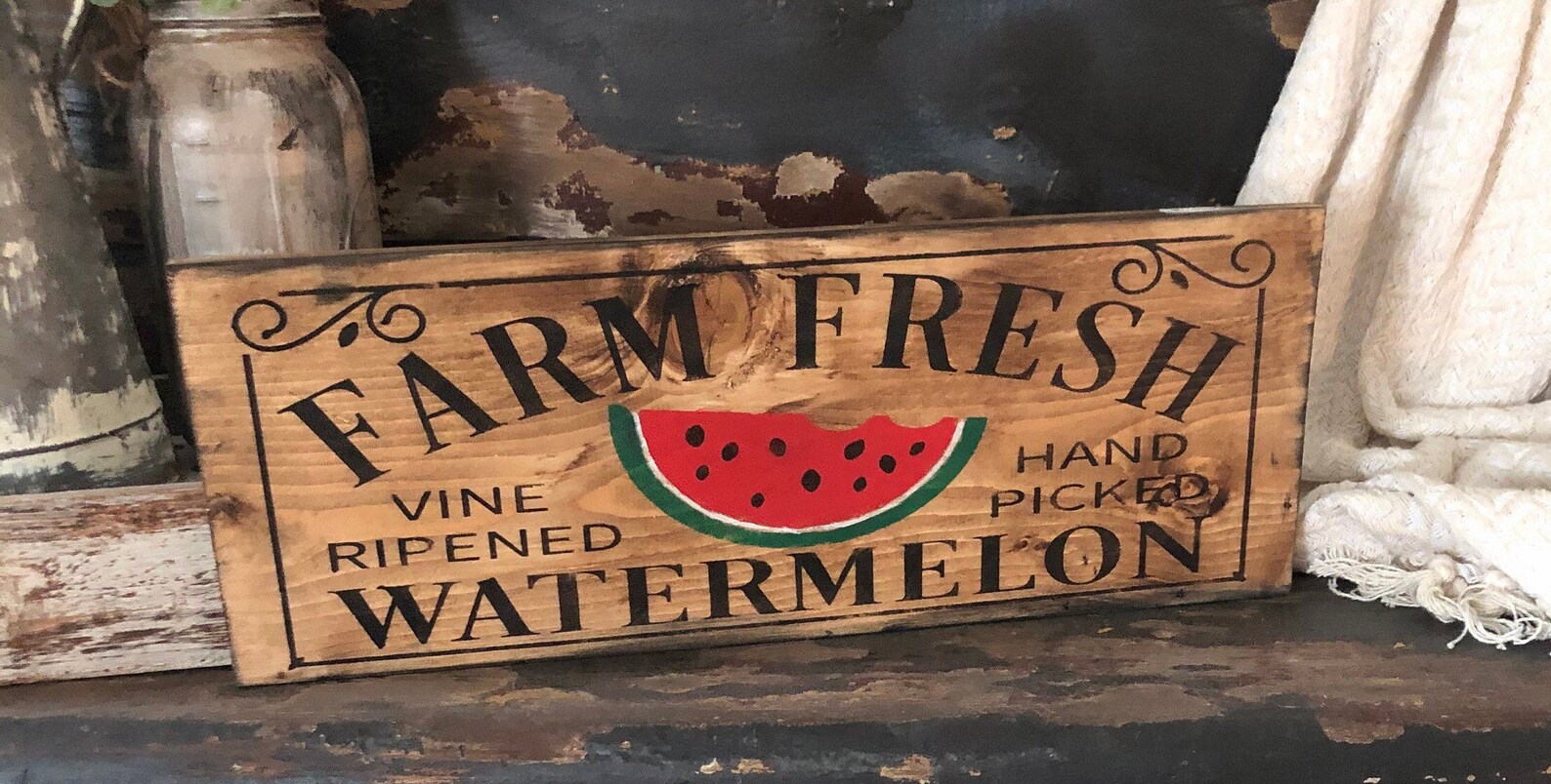 Rustic Watermelon Sign / Watermelon Sign / Farm Fresh - Etsy