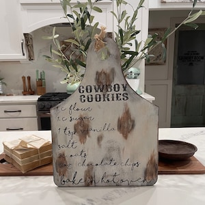 Hand-painted Cowboy Cookies Recipe Wood Sign – Rustic Farmhouse Kitchen ...