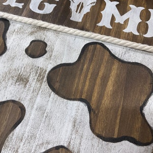 18" Round Door Hanger / Welcome Sign / Cow Print Sign / Door Sign / 1 ...