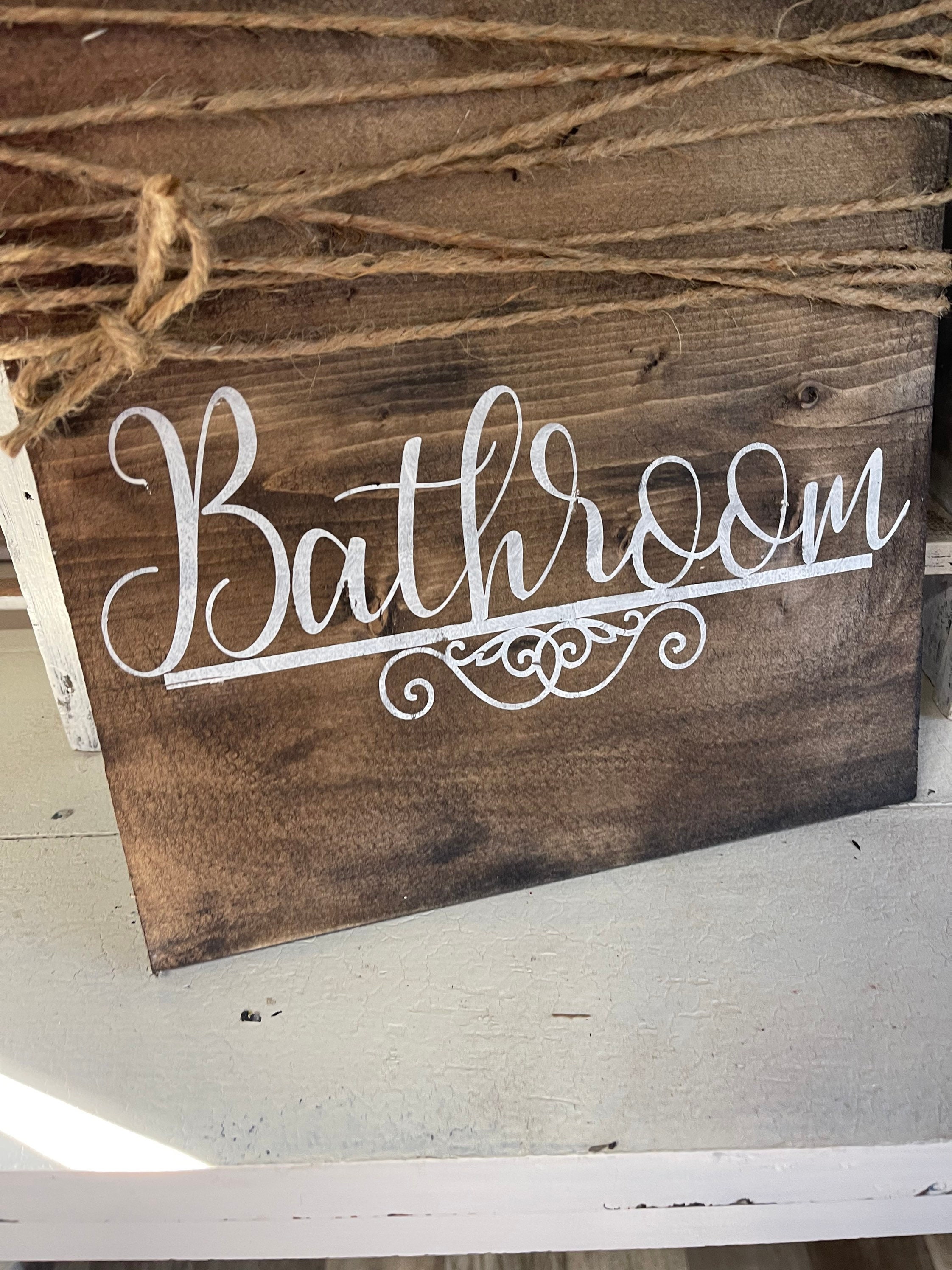 Distressed Bathroom Sign / Please Seat Yourself Sign / Farmhouse ...