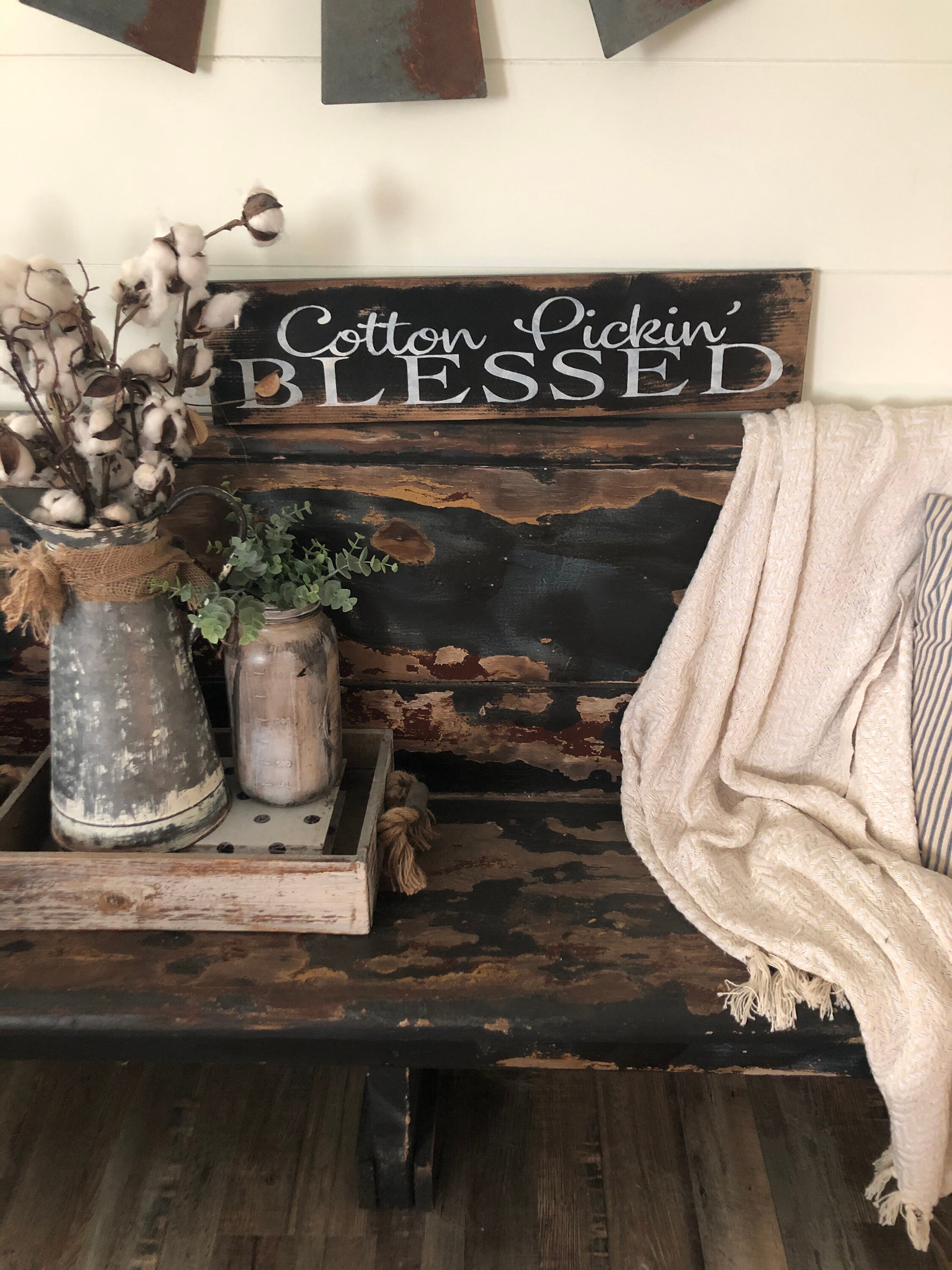 Cotton Pickin’ Blessed Sign / Cotton Sign / Farmhouse Sign / Rustic ...