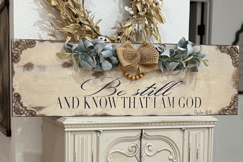 Hand Painted Scripture Sign / Be Still and Know / Psalm / Religious ...