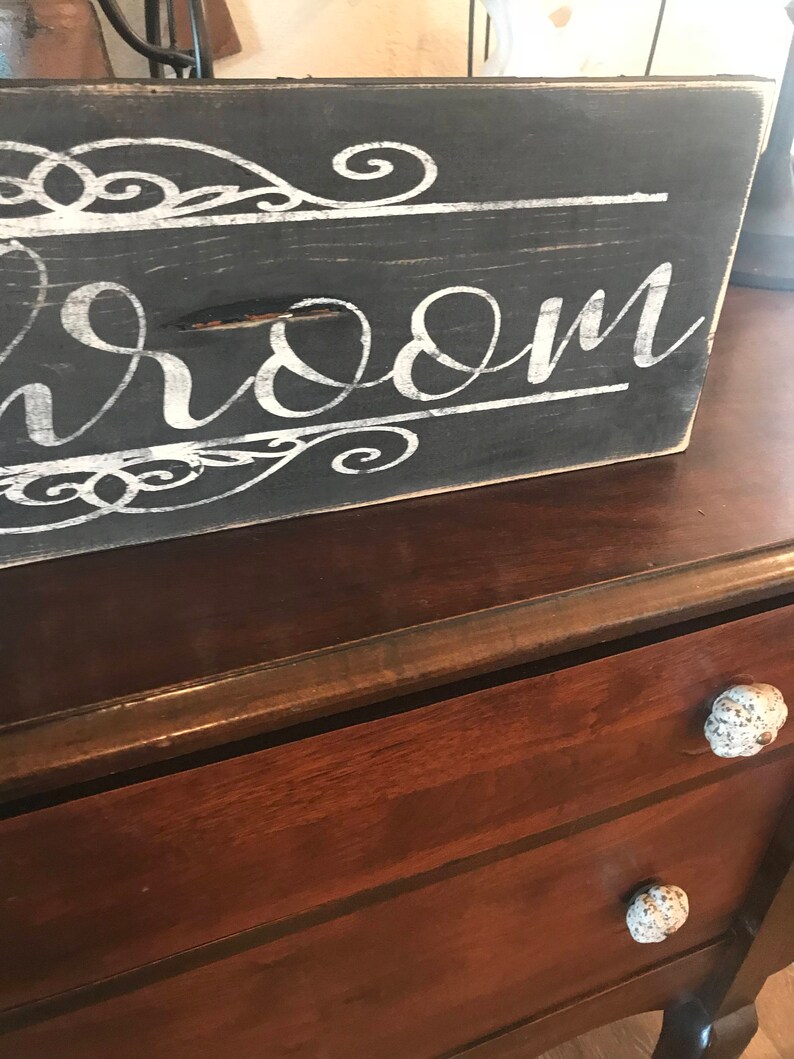 Farmhouse Bathroom Sign / Rustic Hand Painted Wall Decor / - Etsy