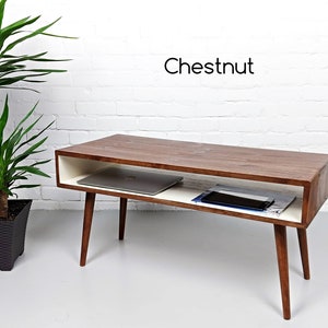 Scandinavian Mid Century Modern Coffee Table Walnut With - Etsy