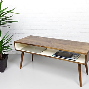 Scandinavian Mid Century Modern Coffee Table Walnut With - Etsy