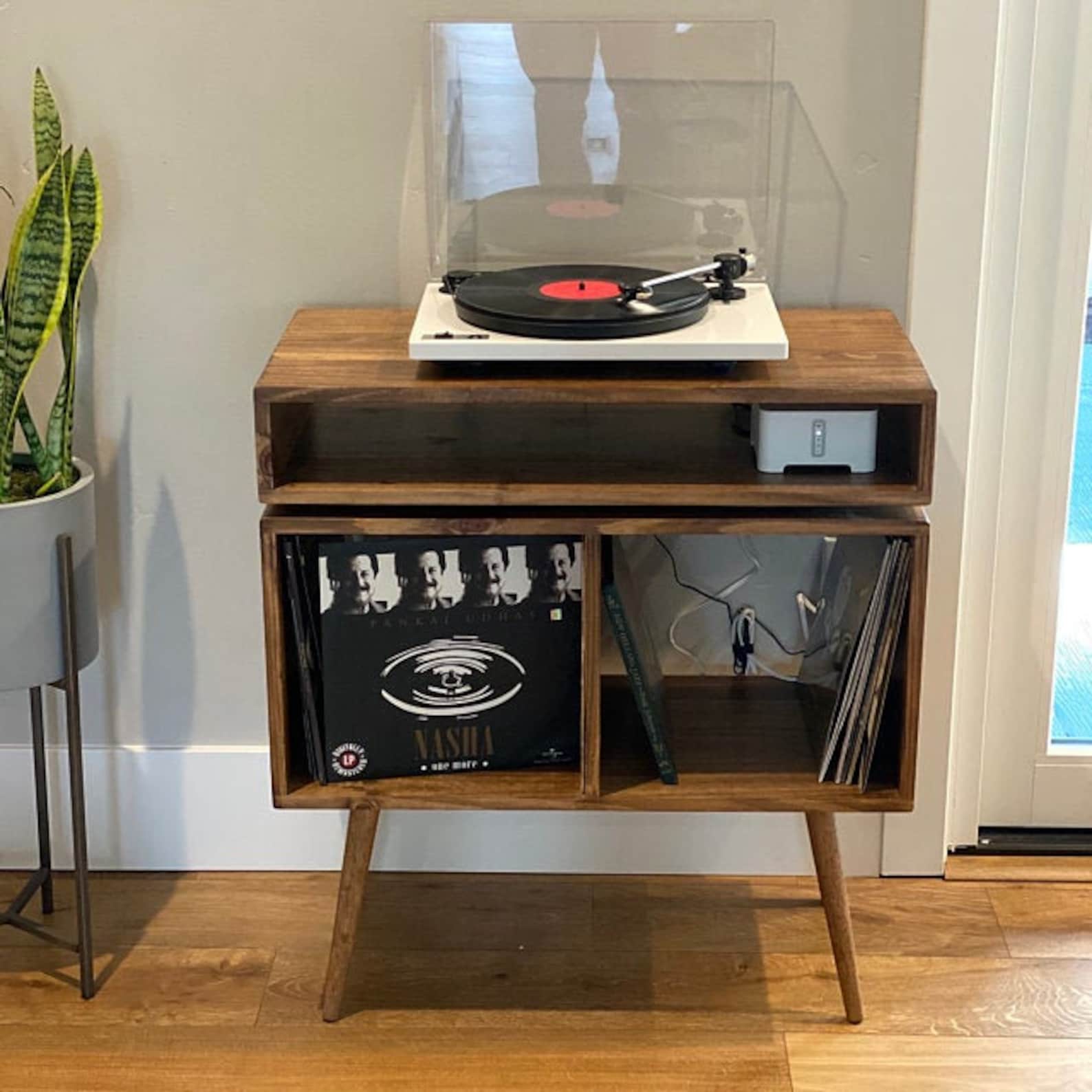 Mid Century Modern Record Console Turntable Stand Vinyl - Etsy