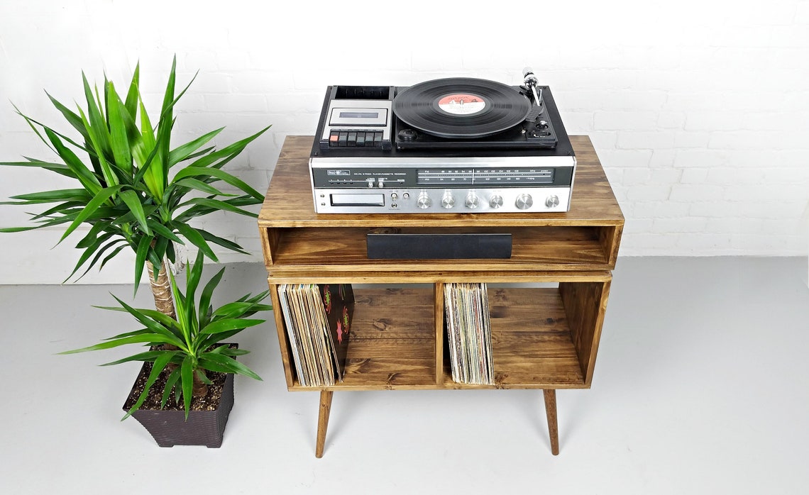 Mid Century Modern Record Console Turntable Stand Vinyl - Etsy