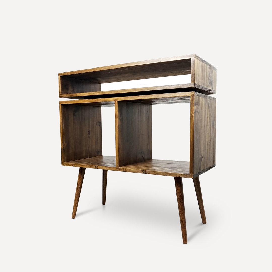 Mid Century Modern Record Console, Turntable Stand, Vinyl Retro Console ...