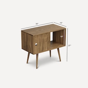 Mid Century Modern Record Console | MCM Vinyl Storage | Record Player ...