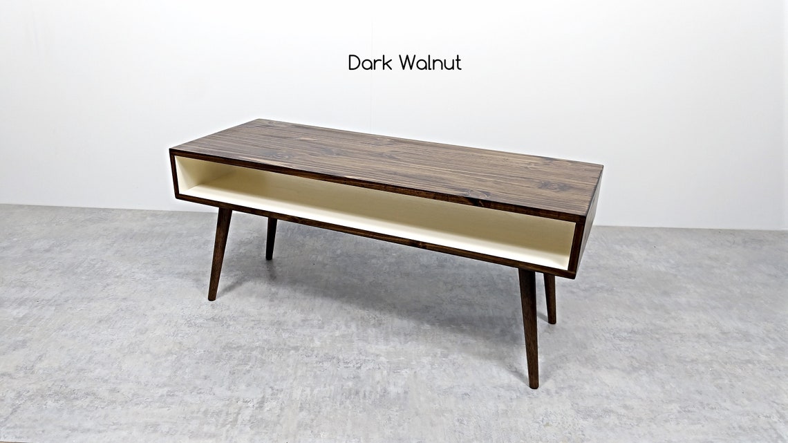 Scandinavian Mid Century Modern Coffee Table Walnut With | Etsy Canada