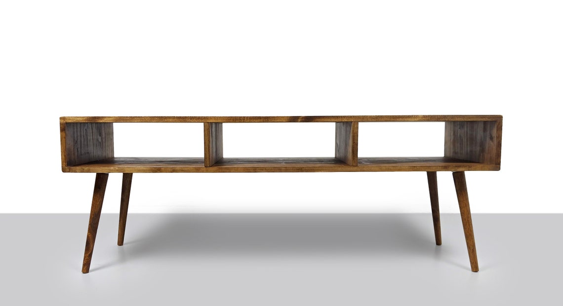 Mid Century Modern Media Console TV Console Real Wood Media - Etsy