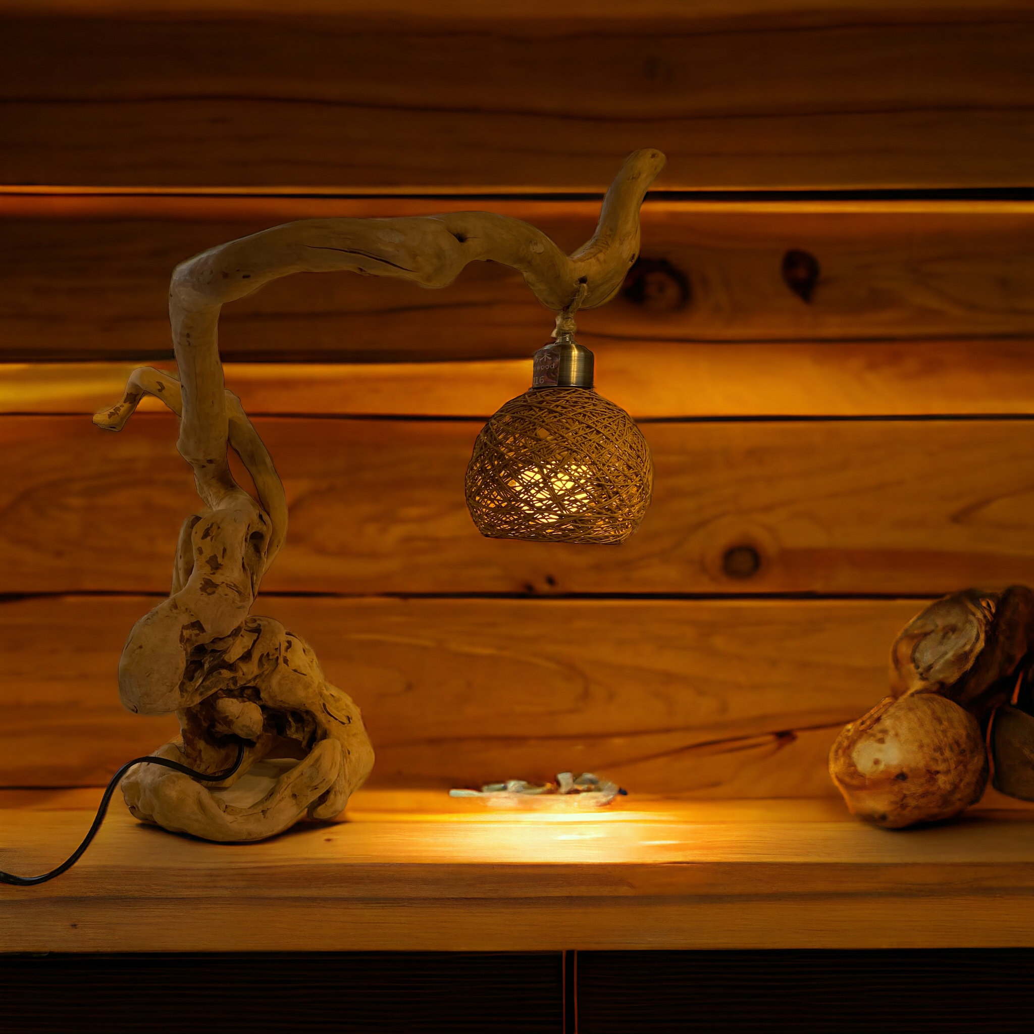 Handcrafted Natural Root Lamp, Cuckoo Wood Designer, Driftwood Table ...