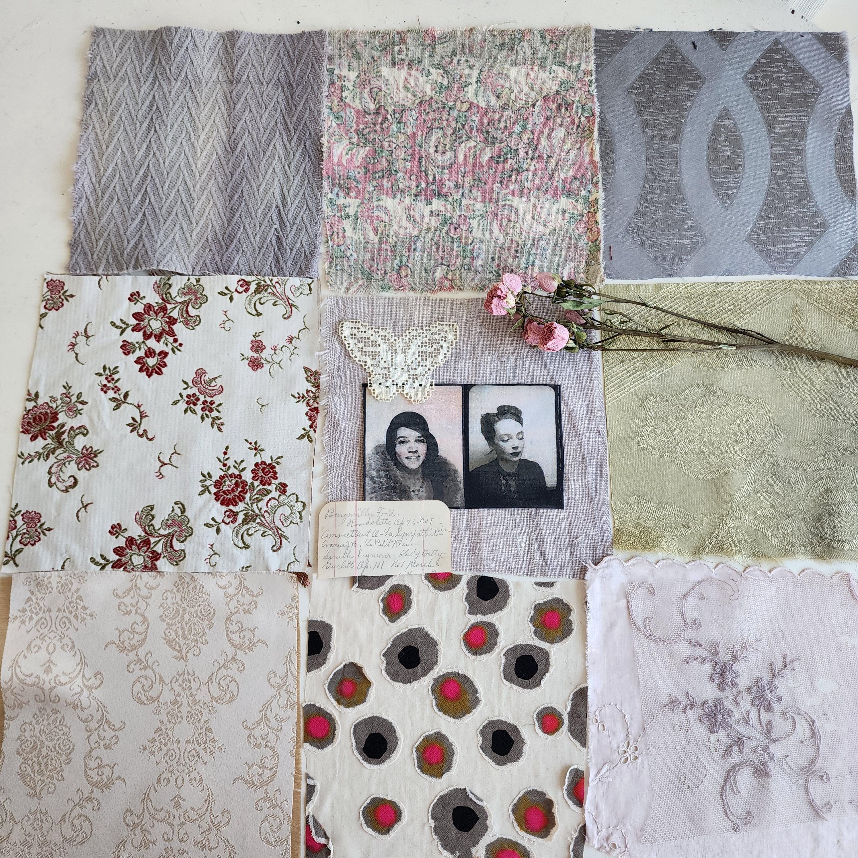 Vintage Fabric Squares: Roaring Twenties Texture Bundle, Junk Journal ...