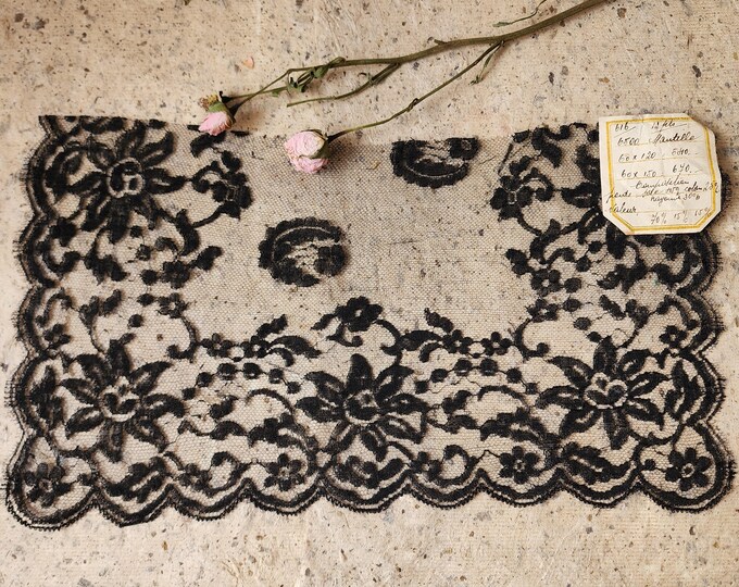 Antique Black Lace Sample - Etsy