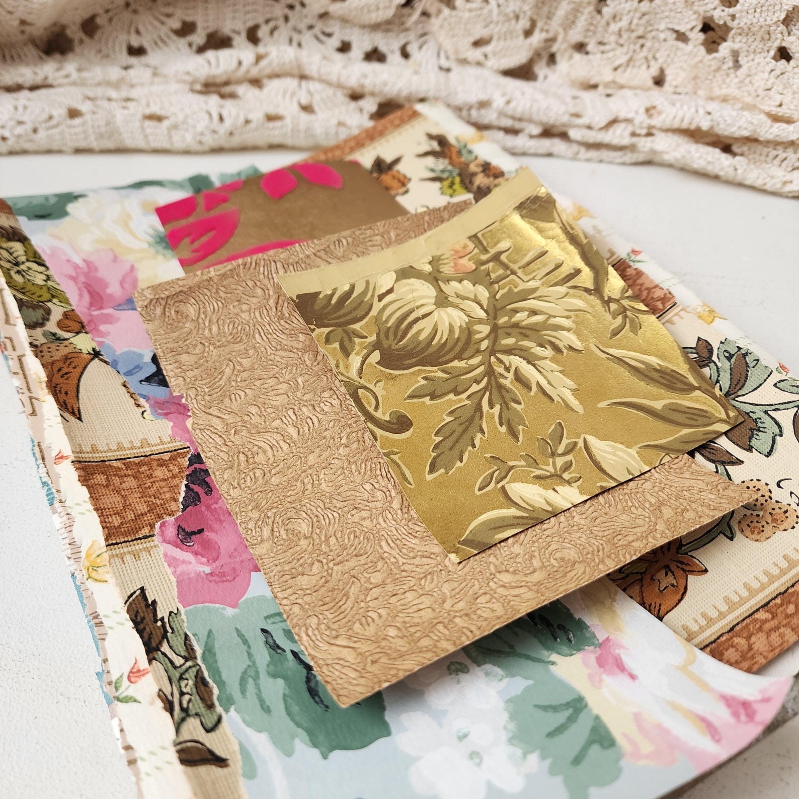 Vintage Wallpaper Cuttings: 1900s-1950-1980s Usa-made Scrapbook Paper ...