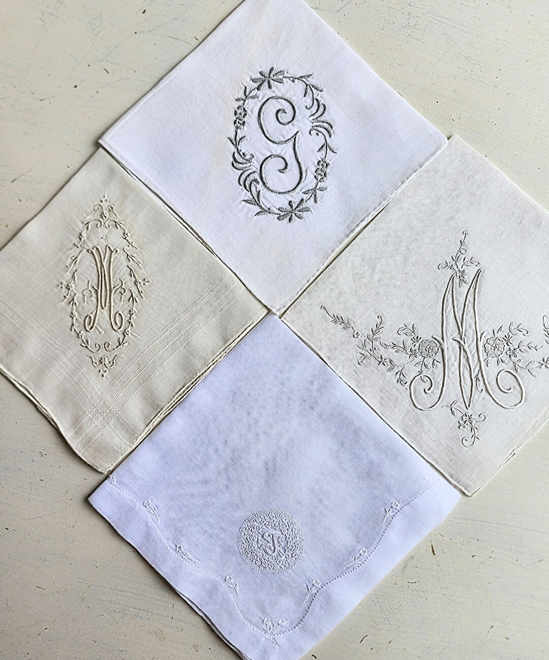 Vintage Monogrammed Hankerchief, Letters Sold Separately, G, M, T - Etsy