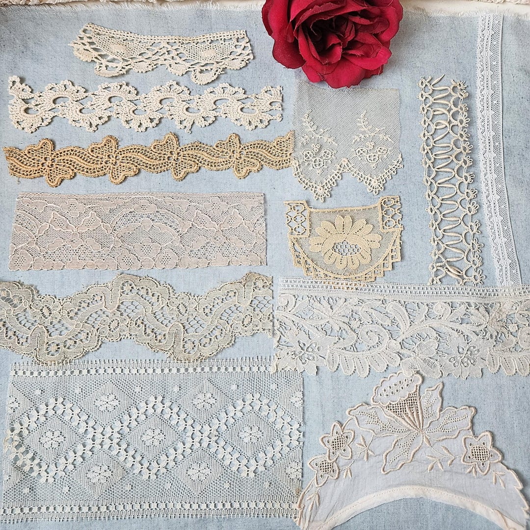 Antique Lace Collection: 1800s-1900s 12 Pieces - Etsy