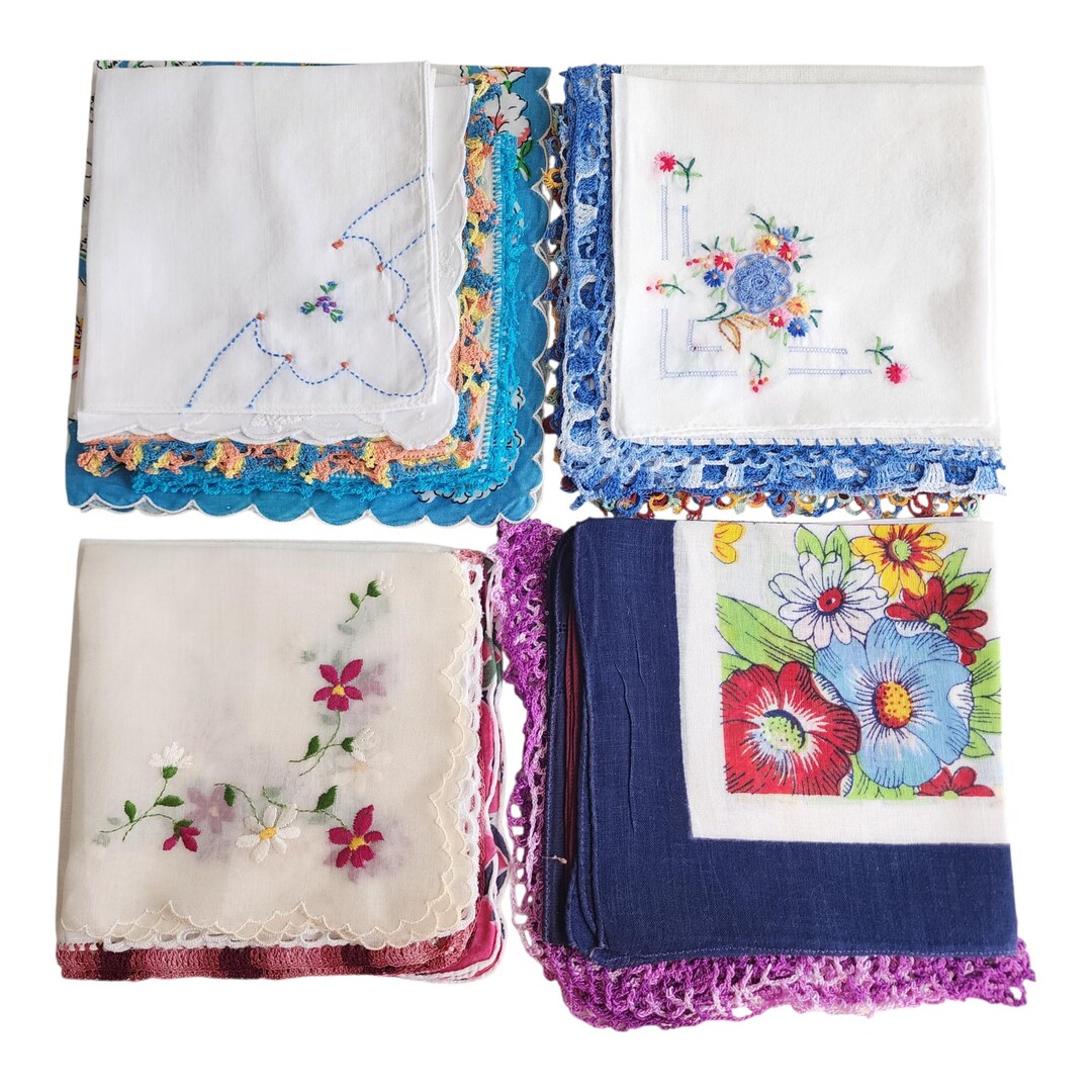 Floral Hankerchief Bundle, Hankies, Colorful Handkerchiefs. Pick the ...