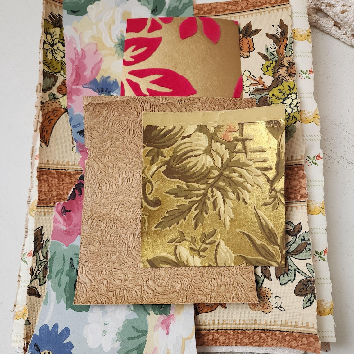 Vintage Wallpaper Cuttings: 1900s-1950-1980s Usa-made Scrapbook Paper ...