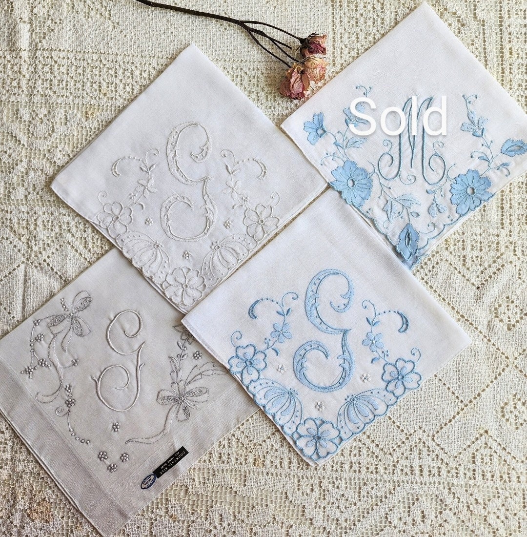 Vintage Monogrammed Hankerchief, Letters Sold Separately - Etsy