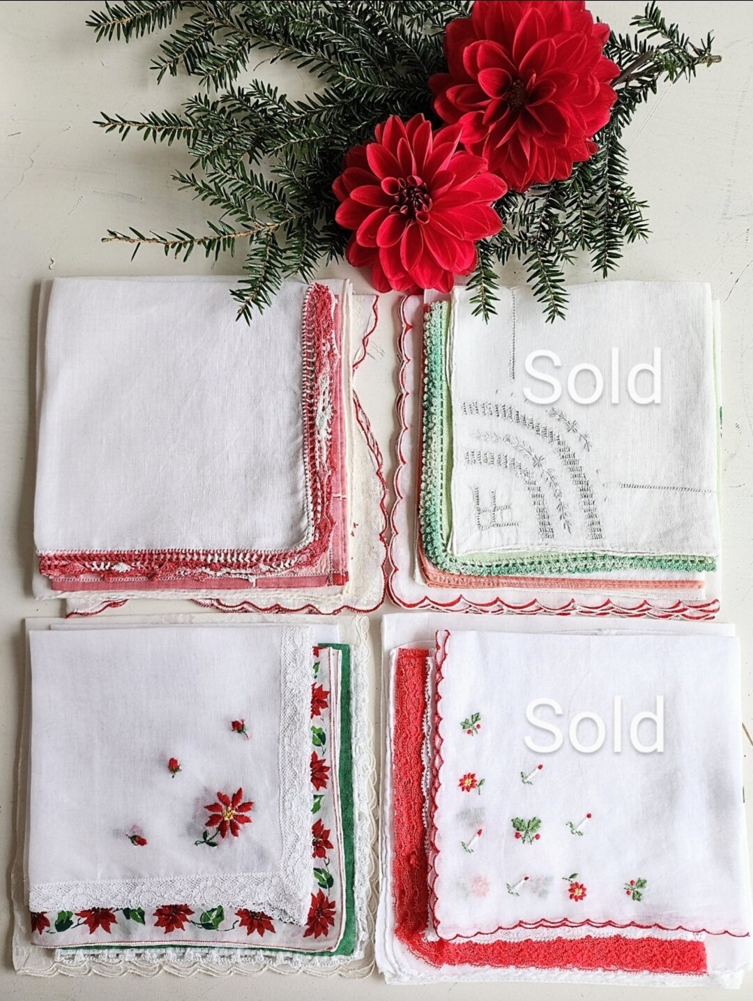 CHRISTMAS Spirit Vintage Handkerchief Hankies Bundle Choose - Etsy