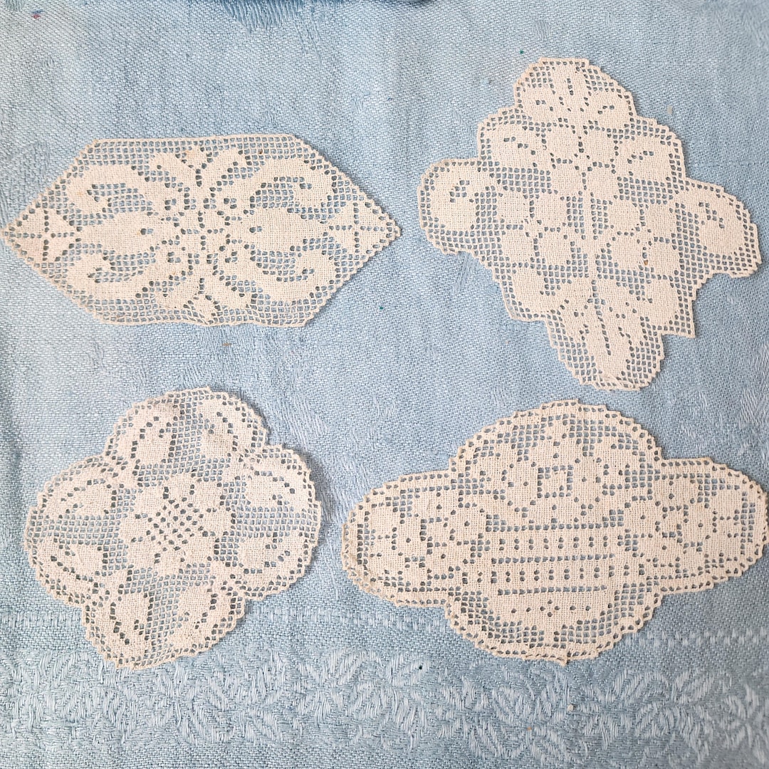 Antique Handmade Netted Filet Lace Motiffs 3.5-5 Inches - Etsy