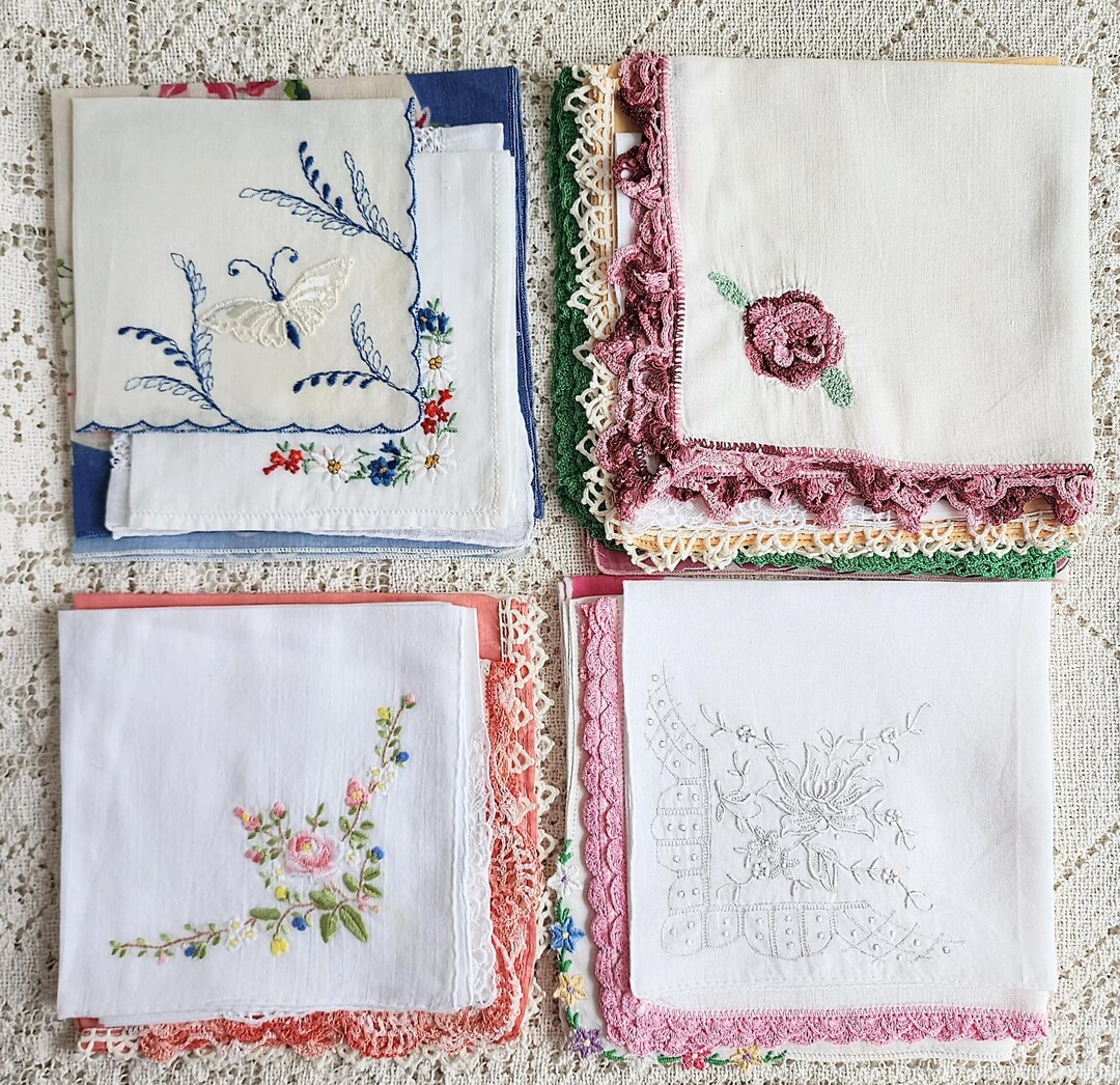 Floral Hankerchief Bundle, Hankies, Colorful Handkerchiefs. Pick the ...