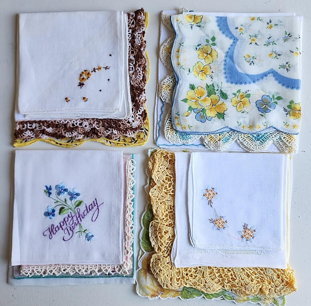 Vintage Blue Earth Color Handkerchief, Hankies Bundle, Choose Which One ...
