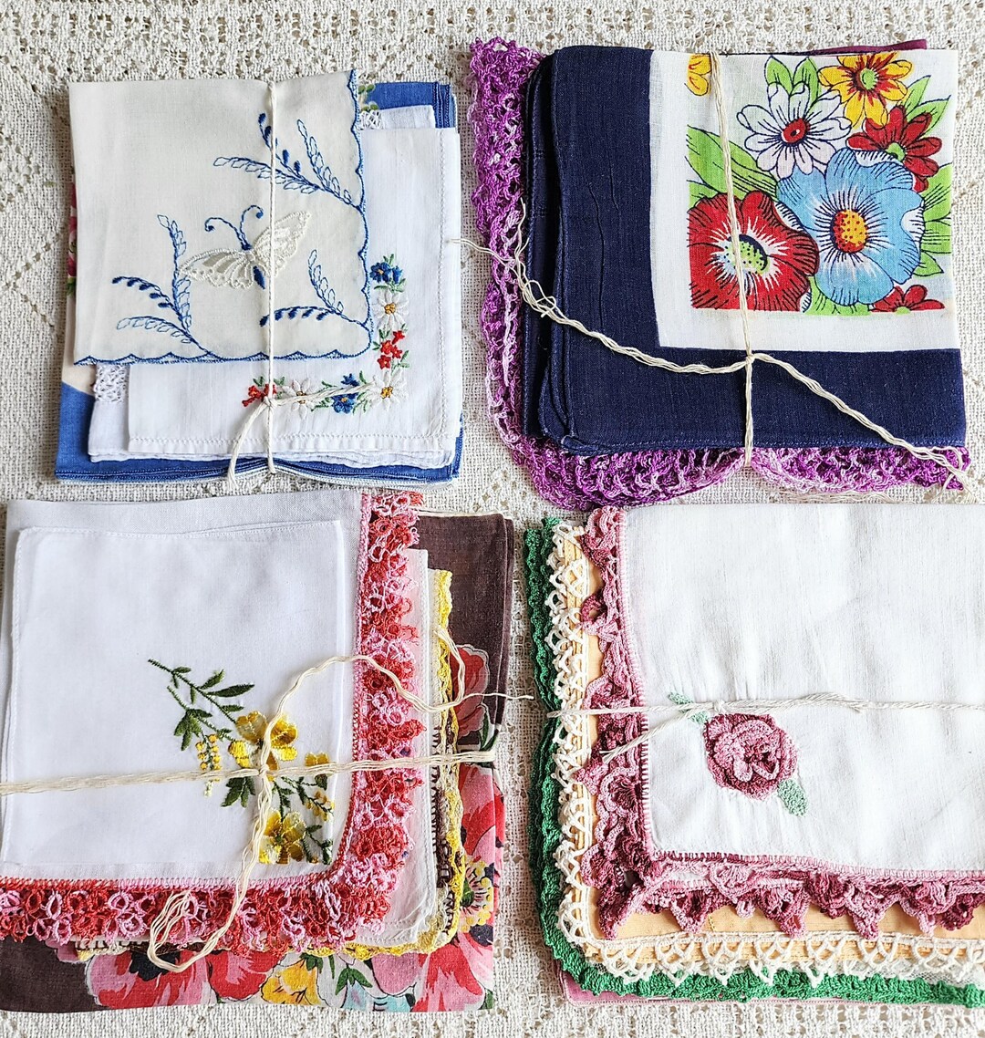 Floral Hankerchief Bundle, Hankies, Colorful Handkerchiefs. Pick the ...