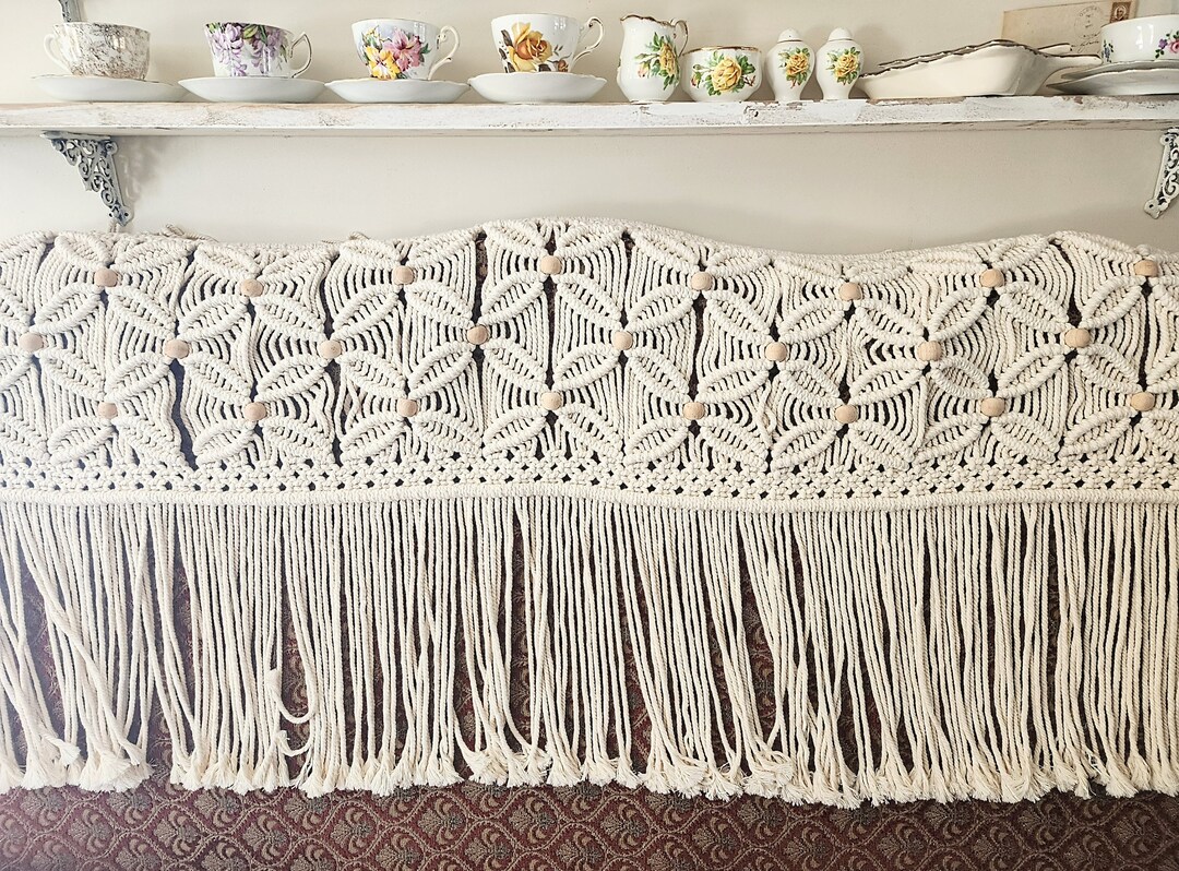 Vintage Macrame Wall Decore Cotton Panel - Etsy