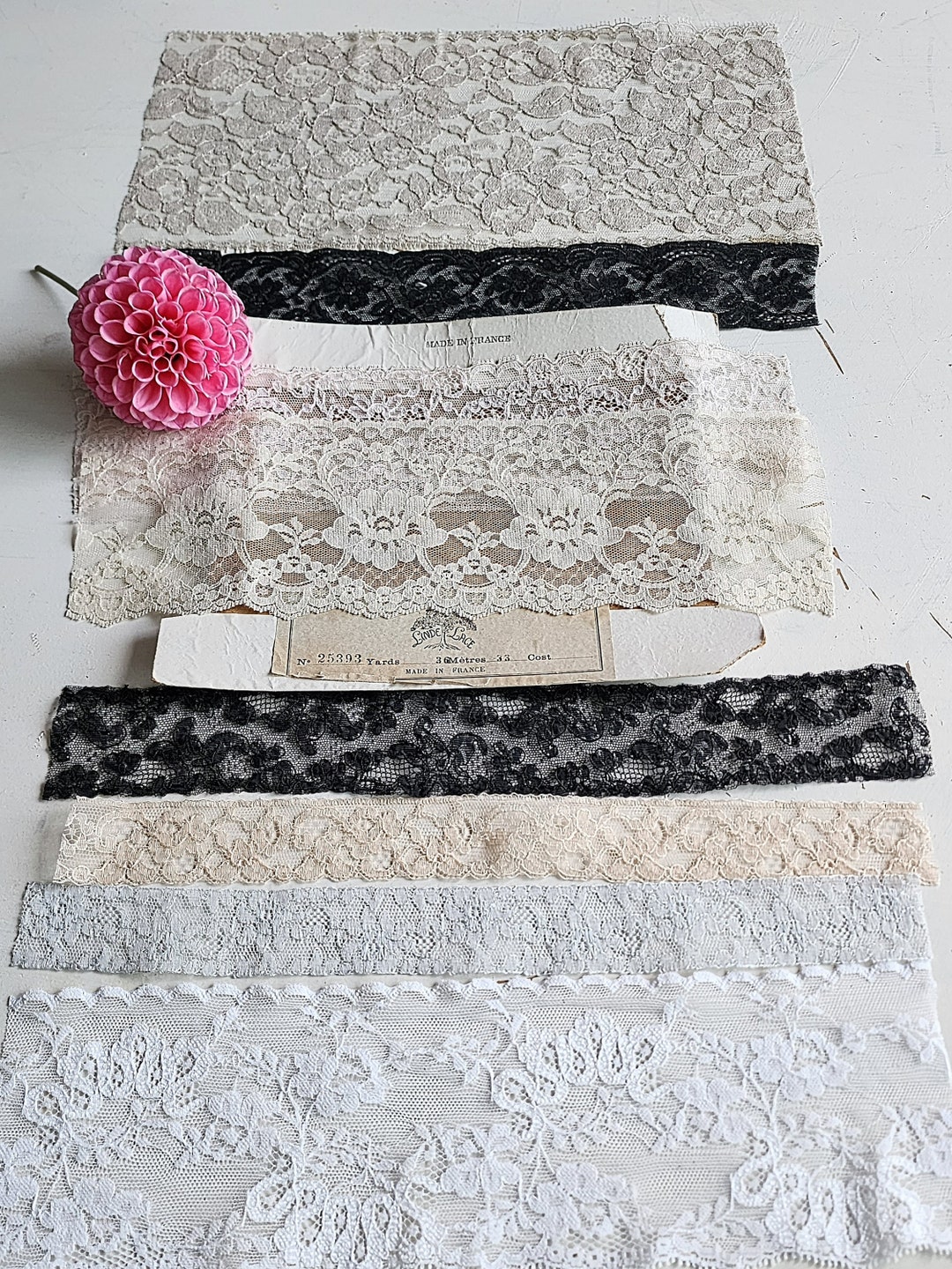 Vintage French Lace Sampler 8 Different Laces 12 Inch Each as - Etsy