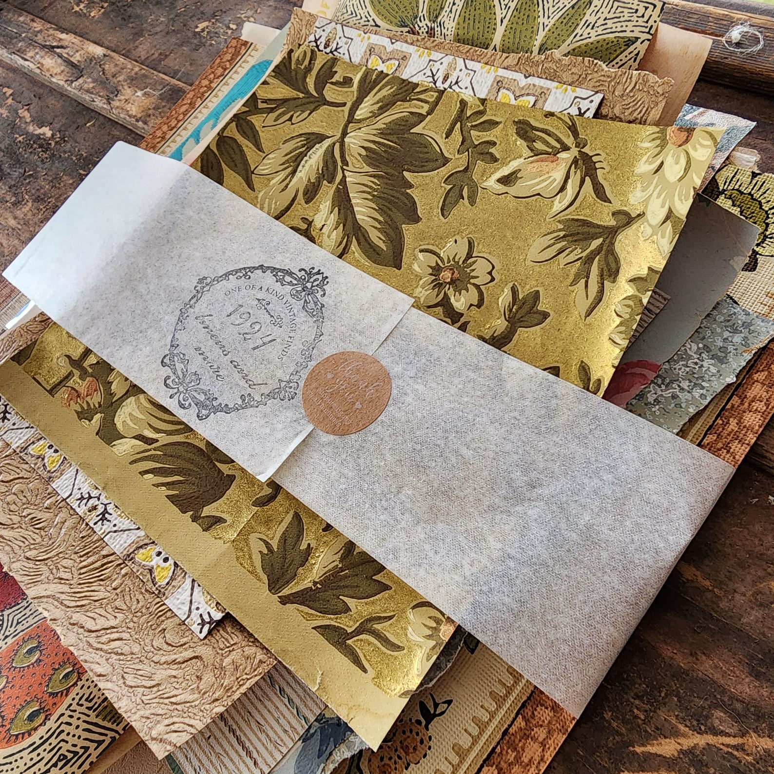 Vintage Wallpaper Cuttings: 1900s-1950s Usa-made Scrapbook Paper (15 ...