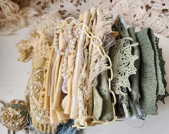 Vintage WINTER Scrap Bundle, Lace Trim Pieces in Tin - Etsy