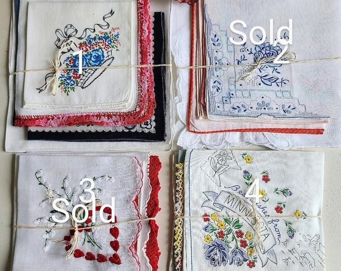 SUNSHINE One-of-a-kind Vintage Linen Craft Bundle - Etsy
