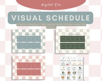 Smiley Face Morning, After School, and Evening Visual Schedule DIGITAL ...