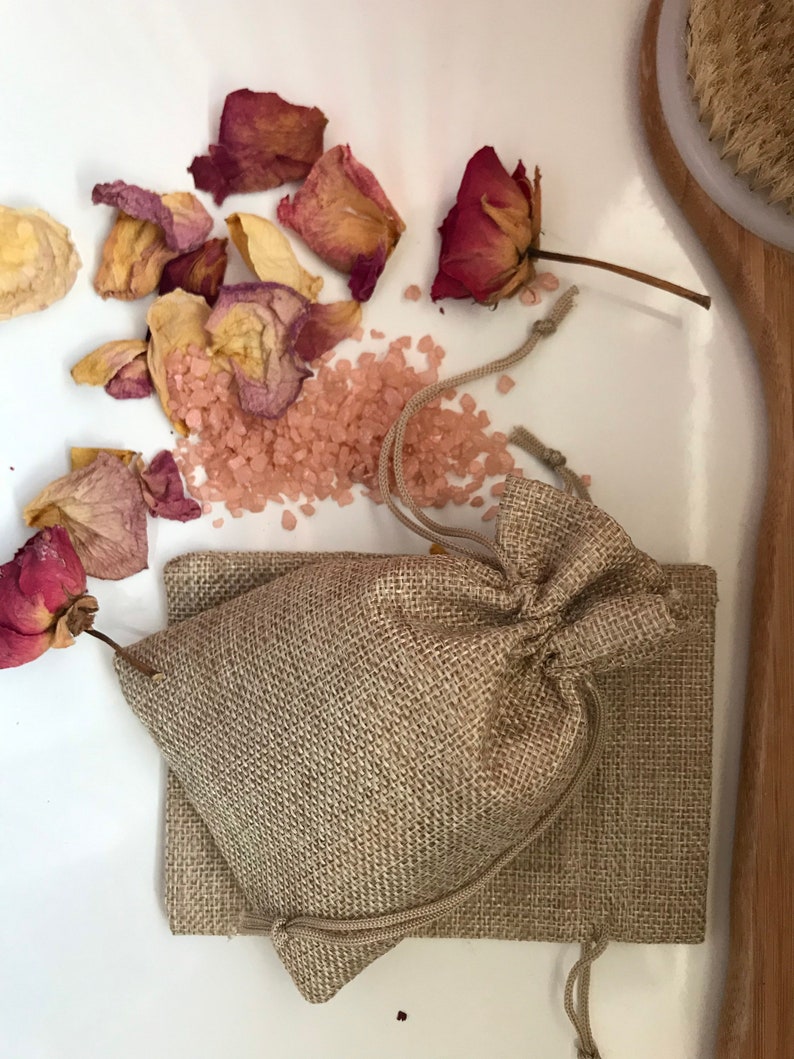 Dried English Rose Petals and Rose Gold Bath Salt Filled Gift Bags - Etsy