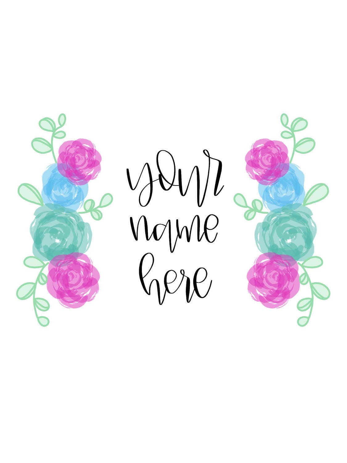 Custom Name Digital Calligraphy - Etsy