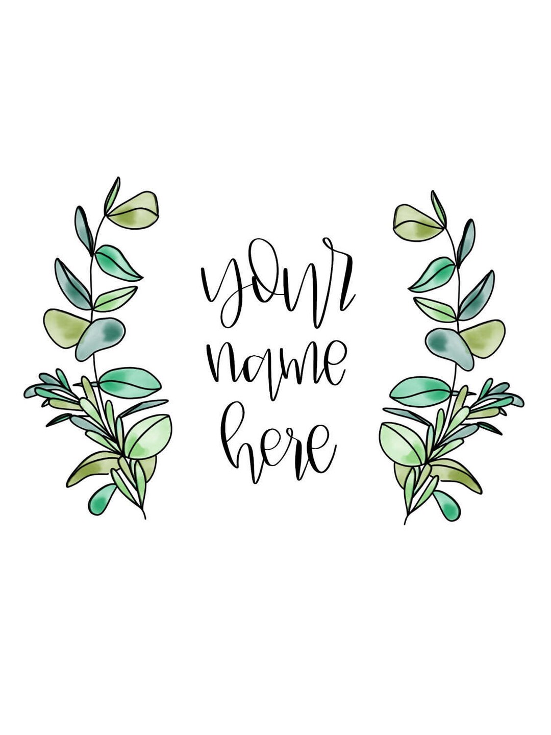 Custom Name Digital Calligraphy - Etsy