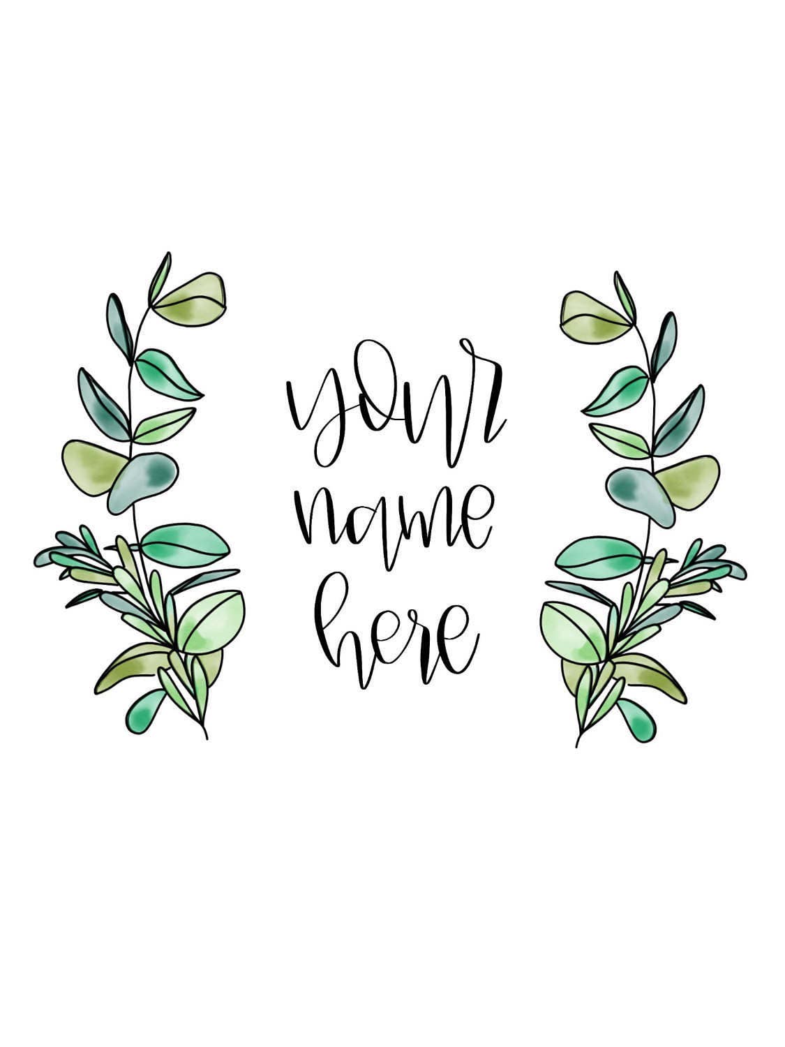 Custom Name Digital Calligraphy - Etsy